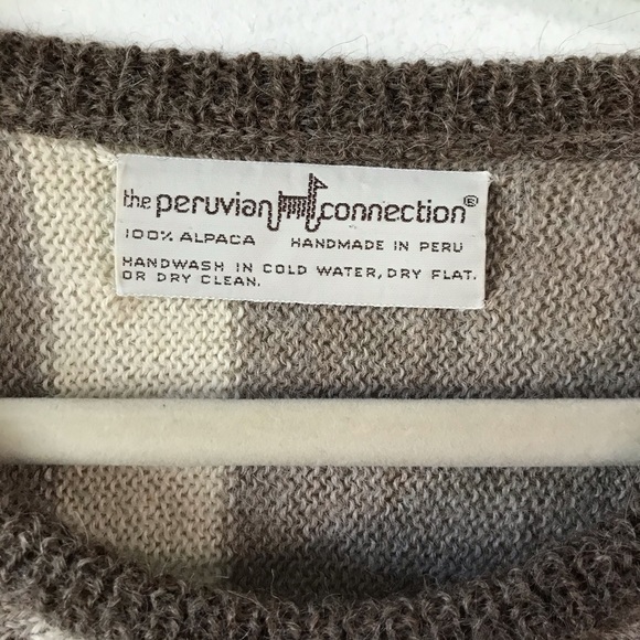 Peruvian Connection | Sweaters | Peruvian Connection Alpaca Brown Cream ...